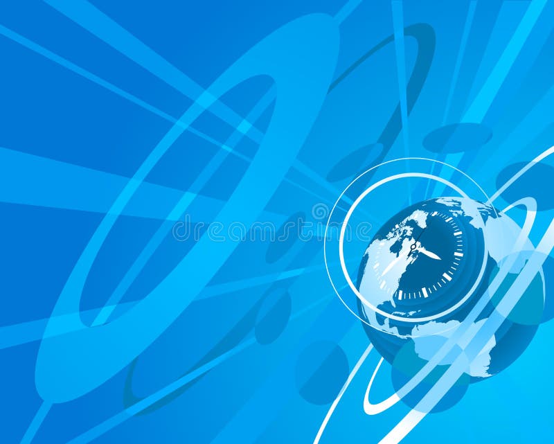 Globe and clock background stock vector. Illustration of modern - 21458630