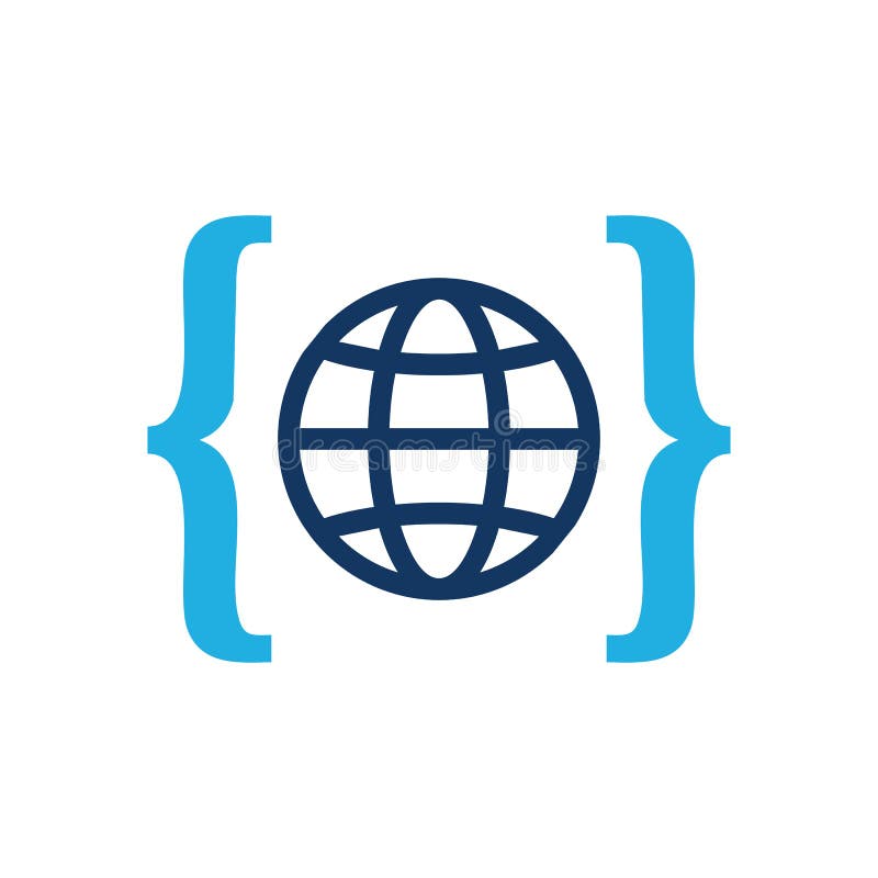 Globe Code Logo Icon Design Stock Vector - Illustration of creative ...