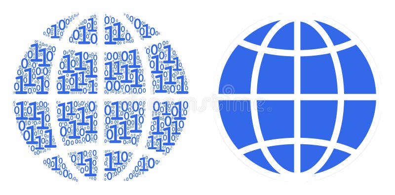 Globe Composition of Binary Digits Stock Vector - Illustration of ...