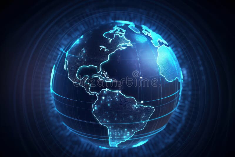 Globe with Communications Satellite Connections Stock Illustration ...