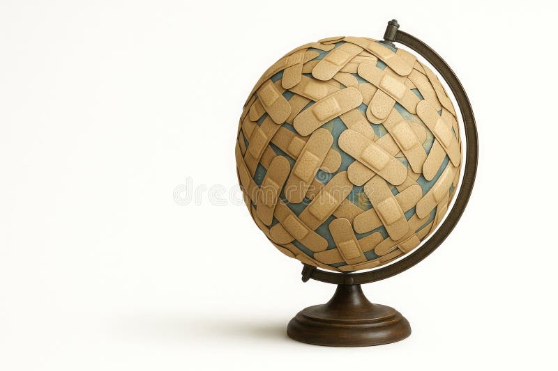 A Globe Completely Covered with Plasters. Space for Text. Stock Photo ...