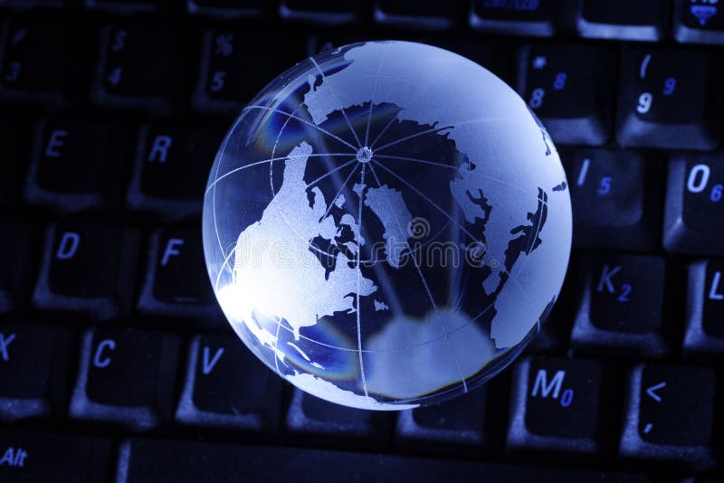 Blue Glass Globe stock photo. Image of blue, data, airline - 1805106