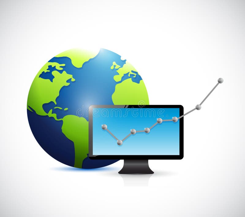 Globe and a Computer Business Illustration Design Stock Illustration ...