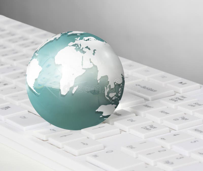 Globe on keyboard stock photo. Image of planet, intellect - 24414094