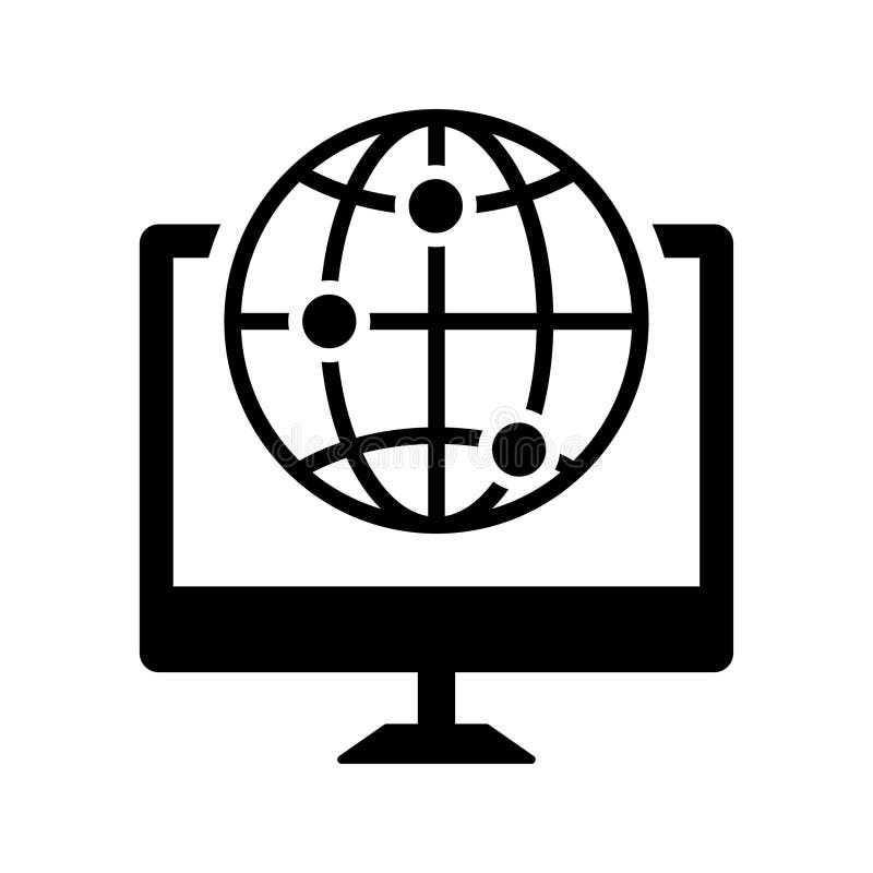 Globe Computer Logo Icon Design Stock Vector - Illustration of global ...