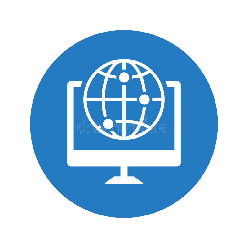 Globe Computer Logo Icon Design Stock Vector - Illustration of global ...
