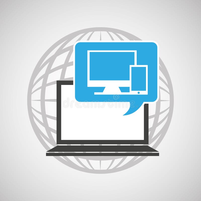 Globe Computer Technology Communication Stock Vector - Illustration of ...