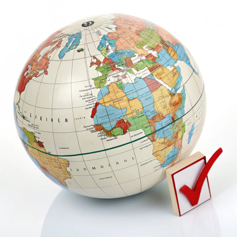 Globe Con Garrapata Aislado En Fondo Transparente Stock de ilustración ...