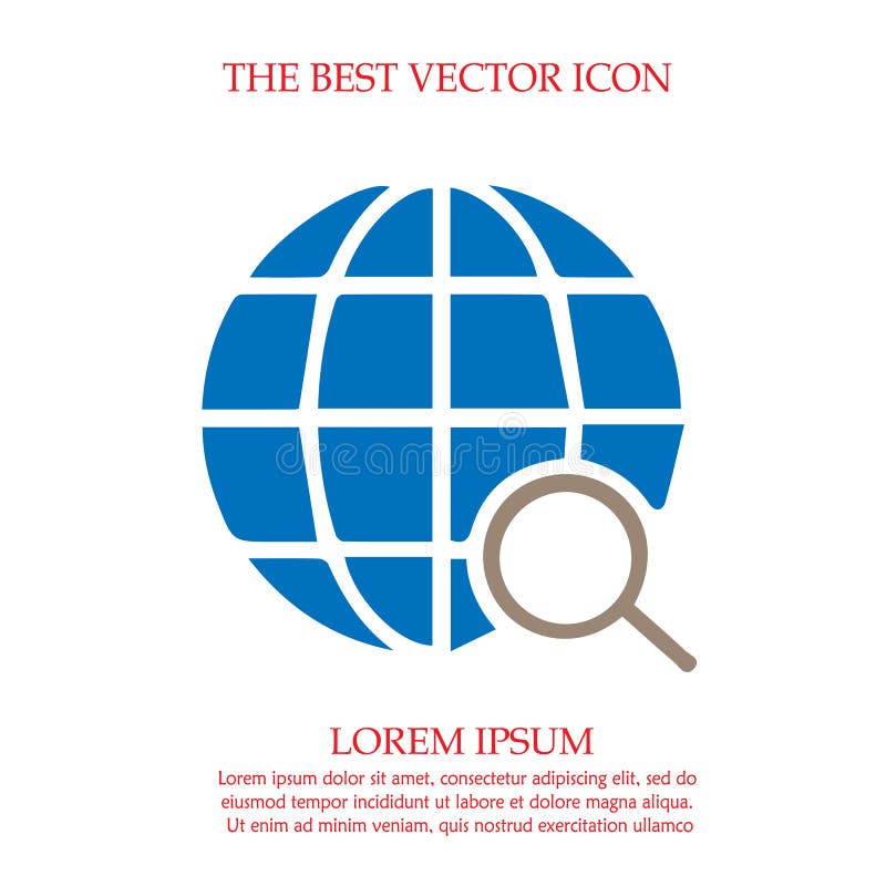 Globe Con Icono Del Vector De Vidrio De Aumento Ilustración del Vector ...