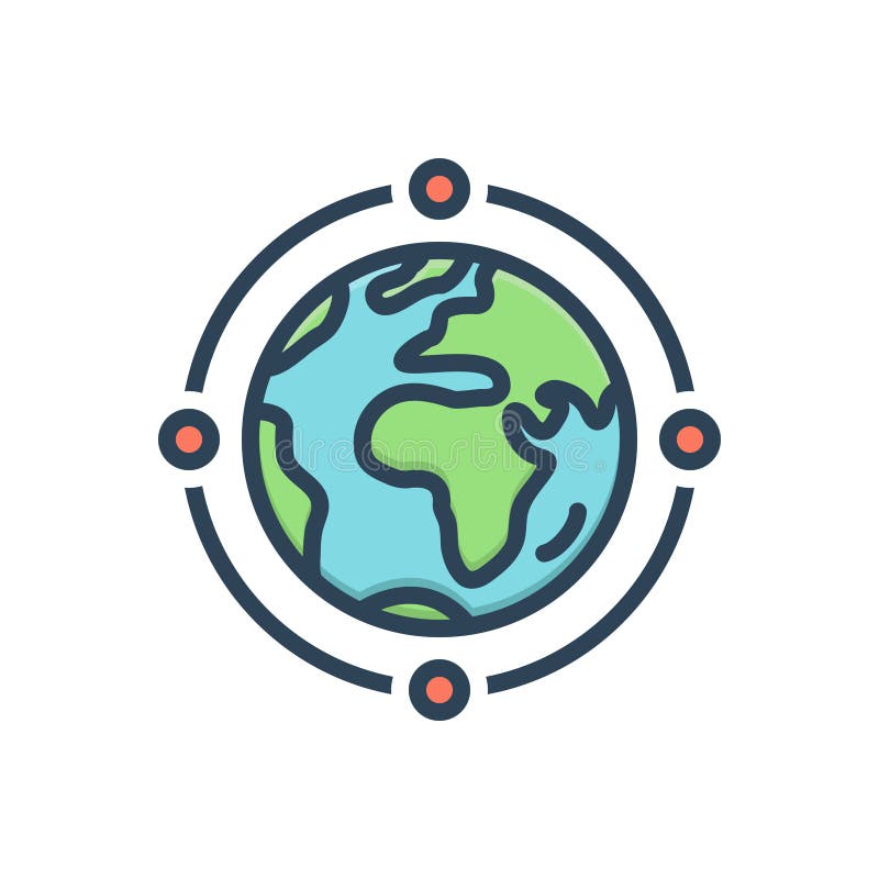Color Illustration Icon for Globe Connection, Map and Connection Stock ...