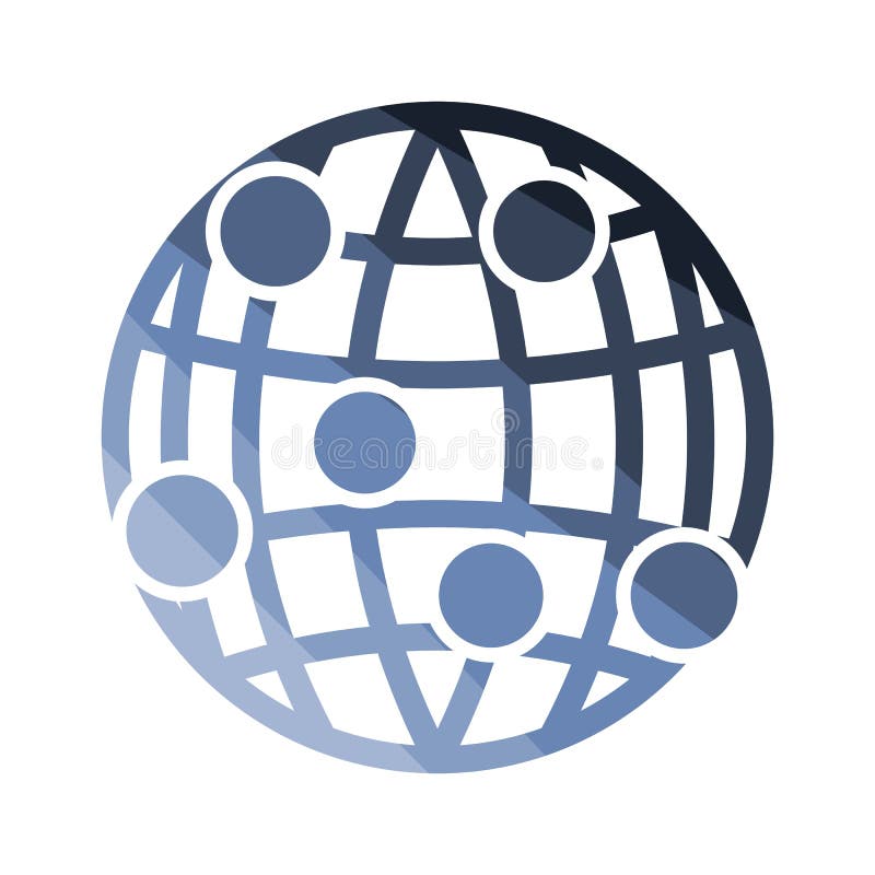 Globe Connection Point Icon Stock Vector - Illustration of icon, flat ...