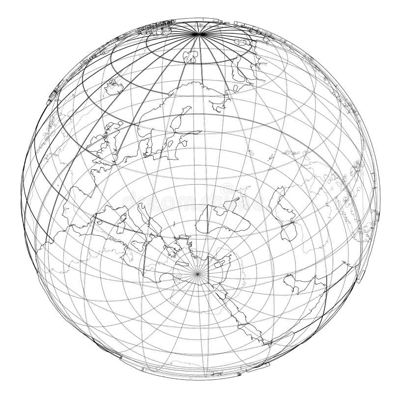 Globe. Contour of the Globe. Vector Illustration. Stock Illustration ...