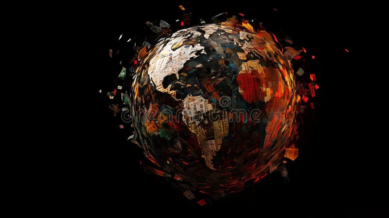Globe Created from Fluctuating Stock Patterns Represents Global Finance ...