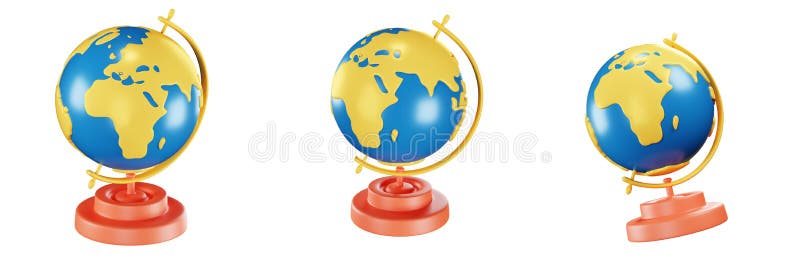 Globe 3D Icon Set Multiple Views, Multiple Angles of Globe Icon on ...