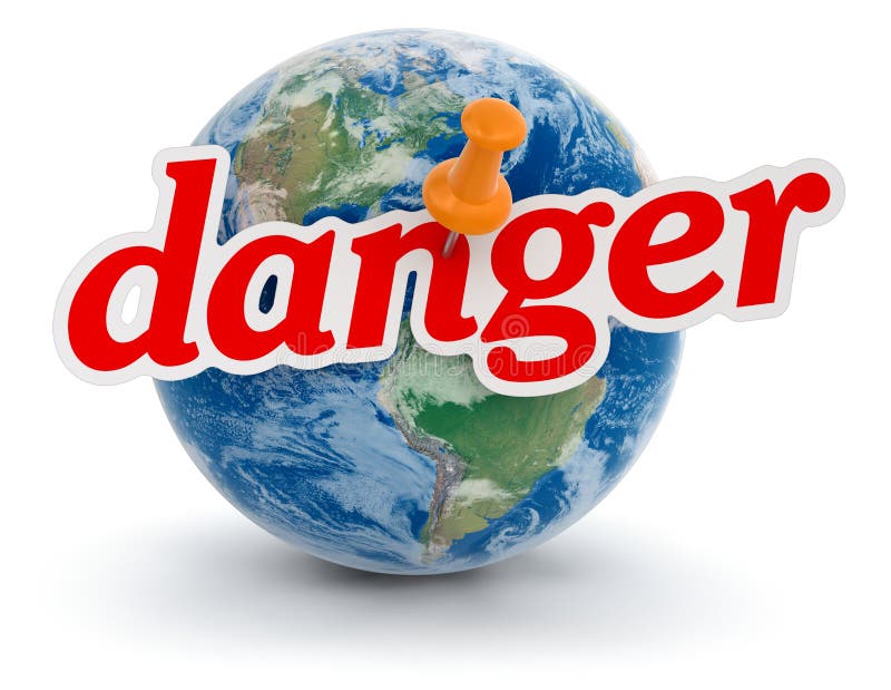 Globe and Danger (clipping Path Included) Stock Illustration ...