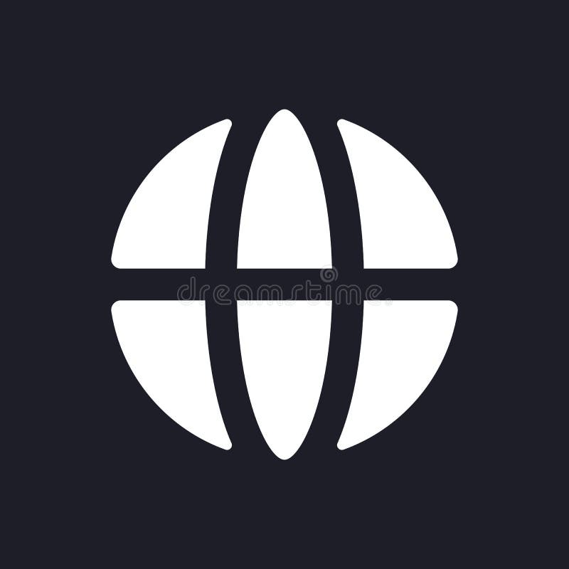 Globe Dark Mode Glyph Ui Icon Stock Vector - Illustration of pictogram ...