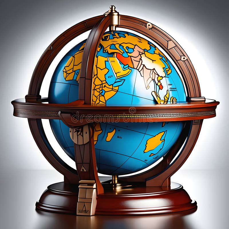 Globe on Desk, AI-Generatet Stock Illustration - Illustration of earth ...