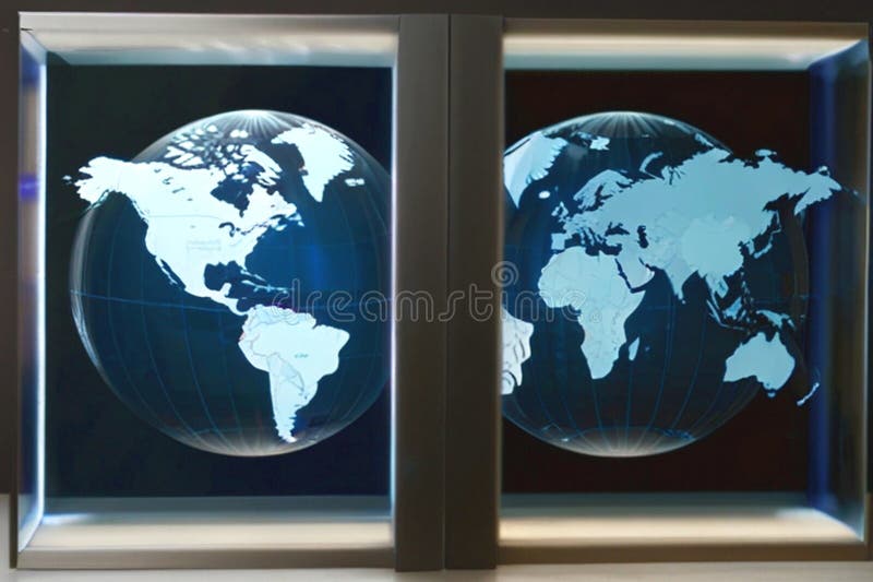 A Globe with a Digital Display in the Middle Stock Illustration ...