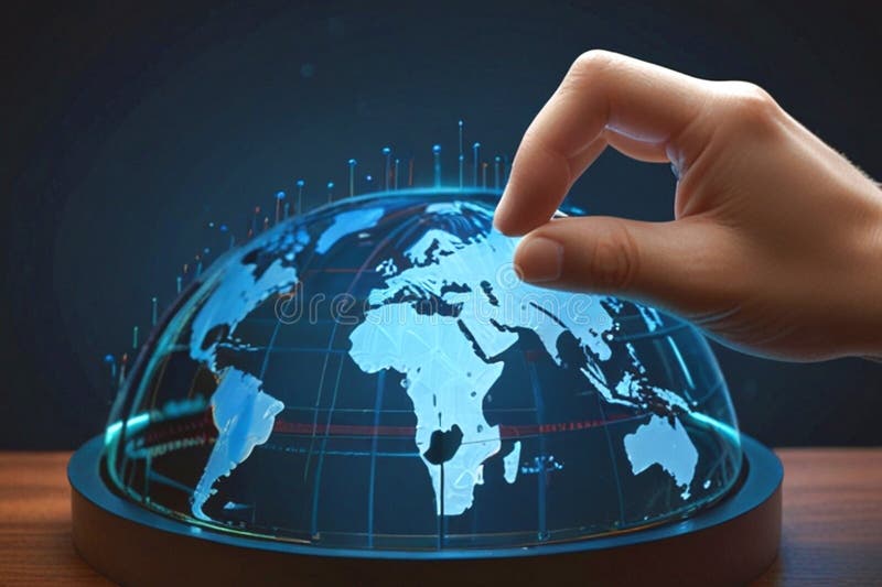 A Globe with a Digital Display in the Middle Stock Illustration ...