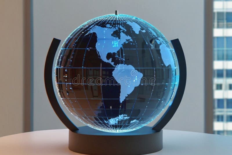 A Globe with a Digital Display in the Middle Stock Illustration ...