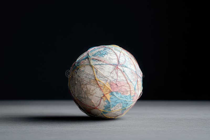 Globe Displaying Interconnected Countries Showcasing Global ...