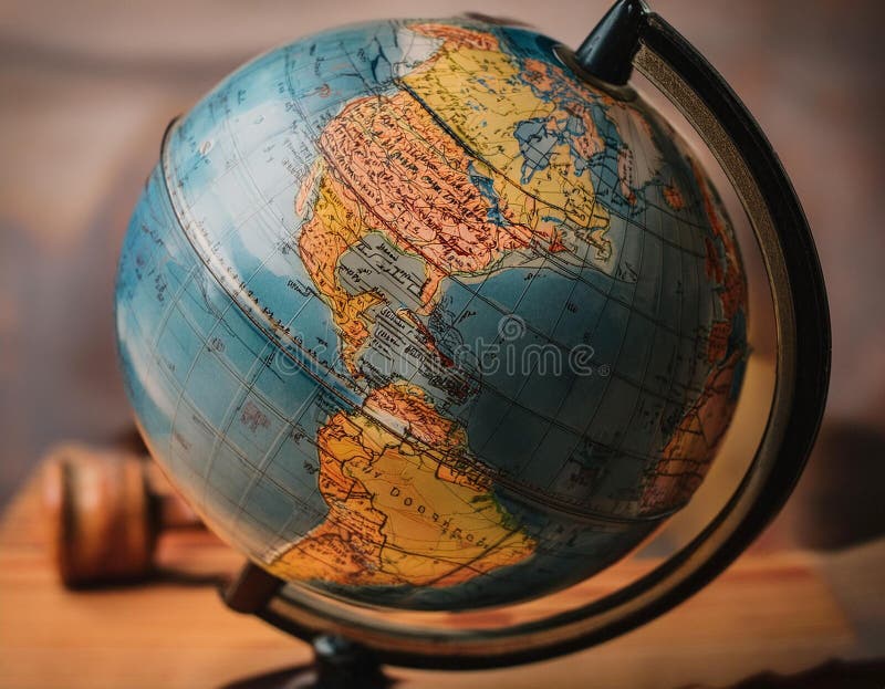 Globe Displaying the World Map, Highlighting Global Geography and ... Globe Displaying the World Map, Highlighting Global Geography and ...