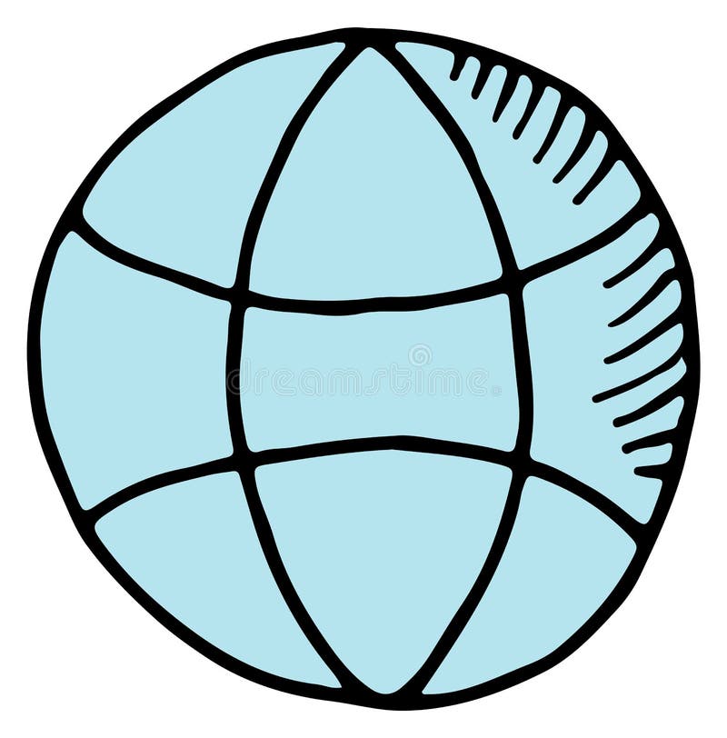 Globe Doodle Icon. Color School Geography Symbol Stock Vector ...