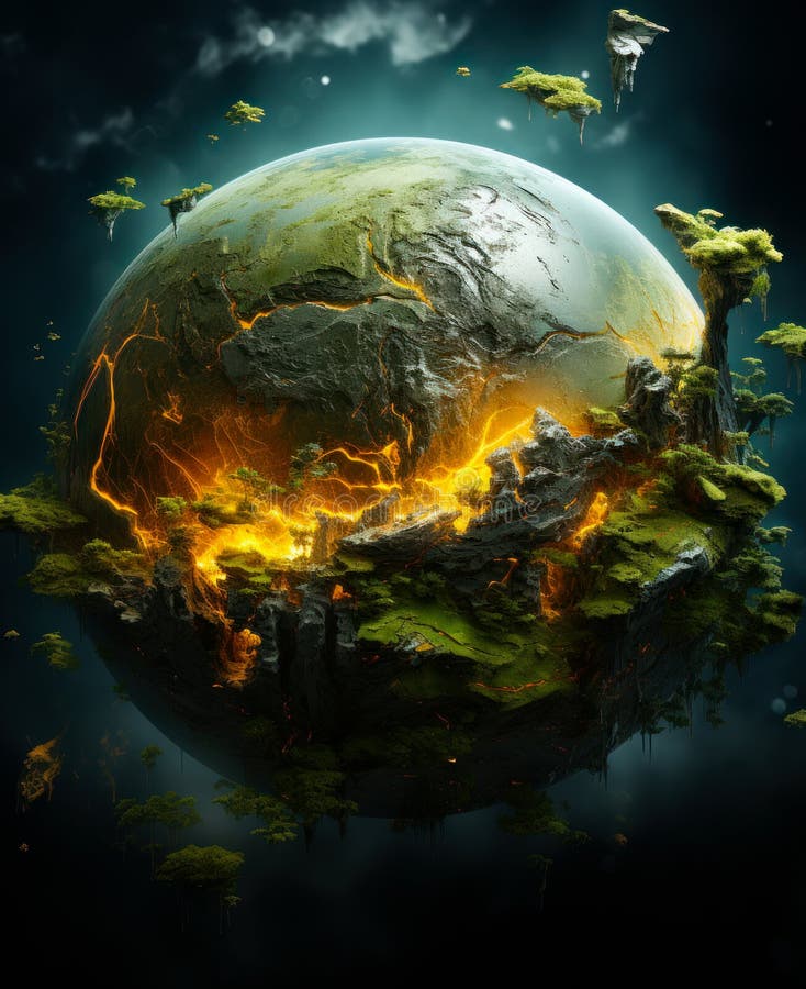 Globe Earth Futuristic Illustration. 3D Technologies Worldwide ...
