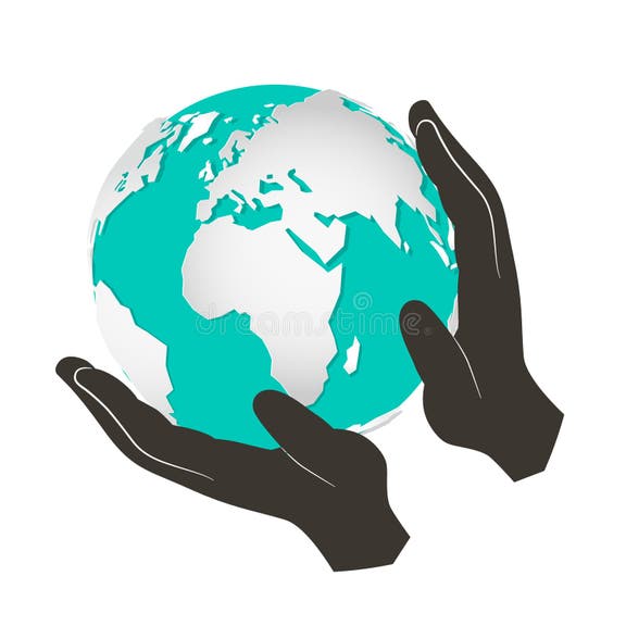 Globe - Earth in Hands Vector Illustration Stock Vector - Illustration ...