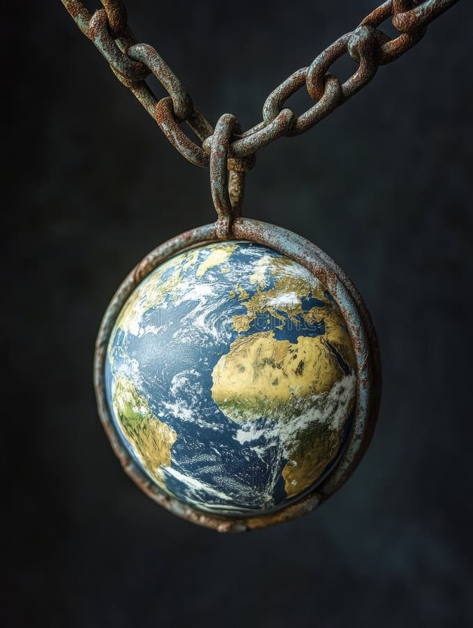 Planet Earth in Chains Symbolizes Global Political Control and ...