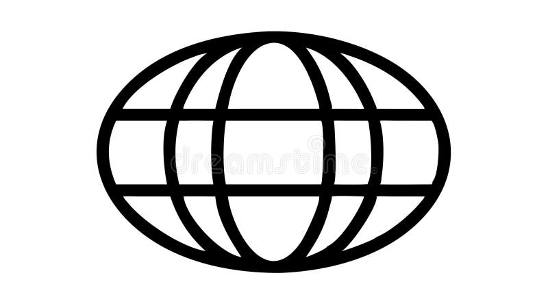Globe Earth Hemisphere Outline Icon, Vector Design Generative AI Stock ...