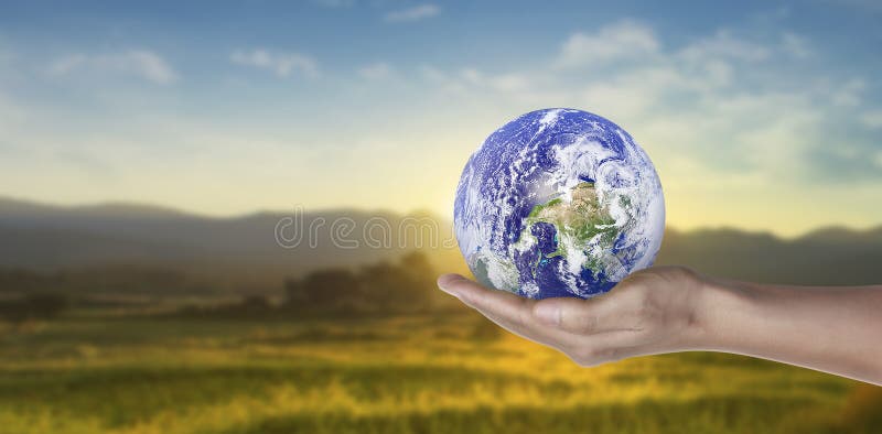 Globe, Earth in Human Hand. Earth Image Provided by Nasa Stock Image ...