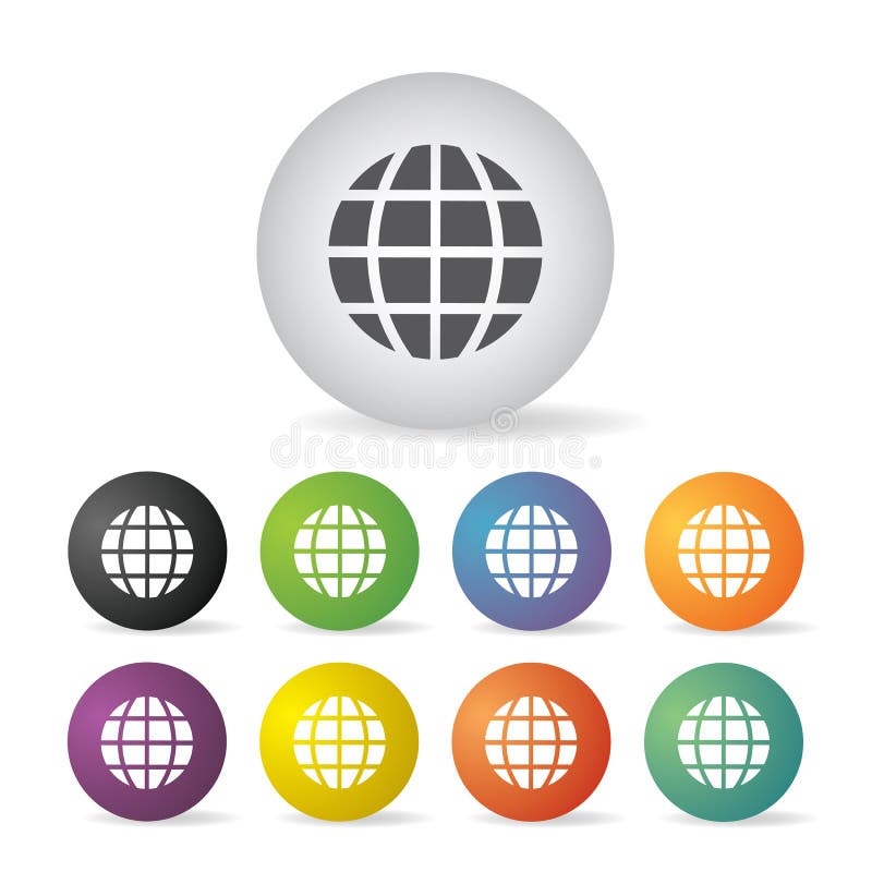 Globe earth icon set stock vector. Illustration of communicate - 89764694