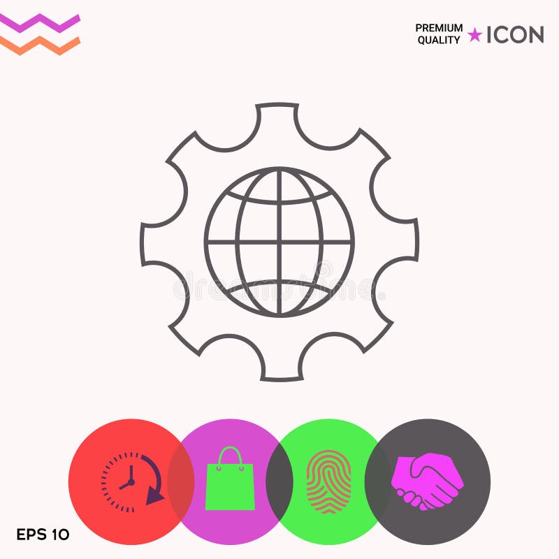 Globe of the Earth Inside a Gear or Cog, Setting Parameters, Global ...