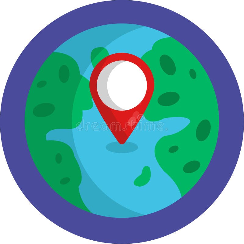 Earth Map with Location Point Marks Vector Flat Illustration. World ...