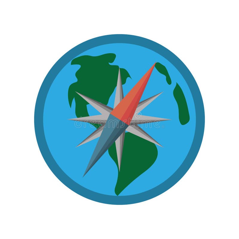 Globe Earth Map Compass Navigation Stock Vector - Illustration of ...
