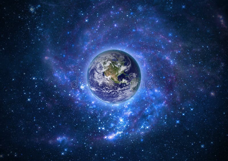 Globe Earth Model in Space. Elements of Image Furnished by NASA. Stock ...