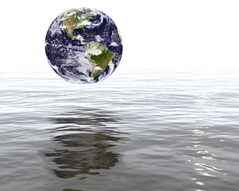 Earth threatened by floods stock illustration. Illustration of earth ...