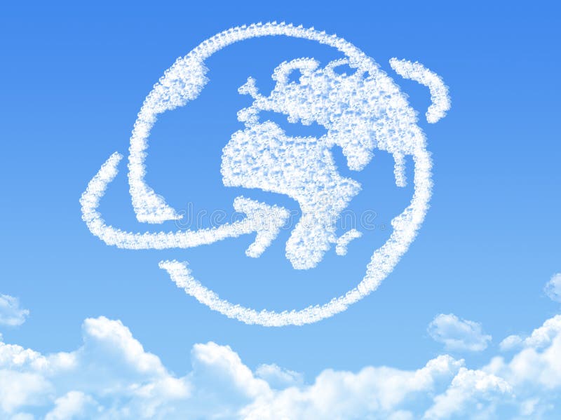 Globe earth shaped cloud stock illustration. Illustration of cloud ...