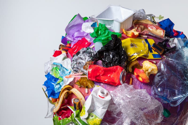A Globe of the Earth with Trash Over White Background, the Concept of ...