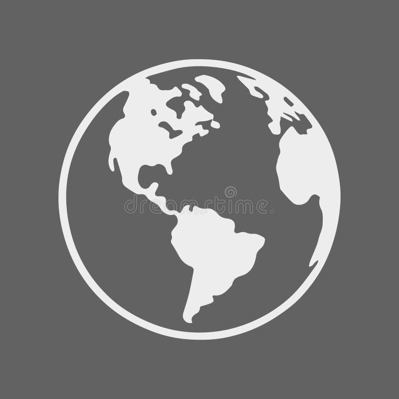 Globe Earth Web World Icons Vector White on Black Stock Vector - Illustration of font, poster ...