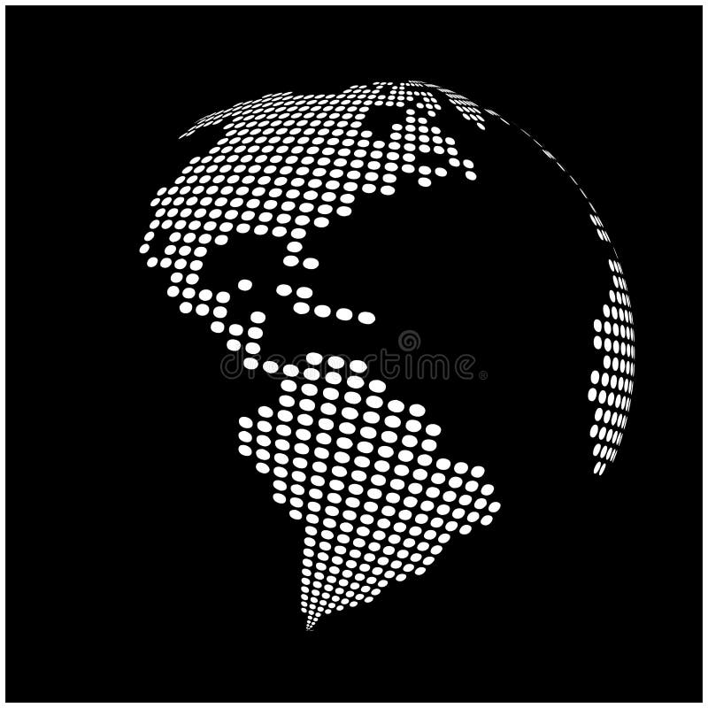 Globe Earth World Map - Abstract Dotted Vector Background. Stock Vector ...