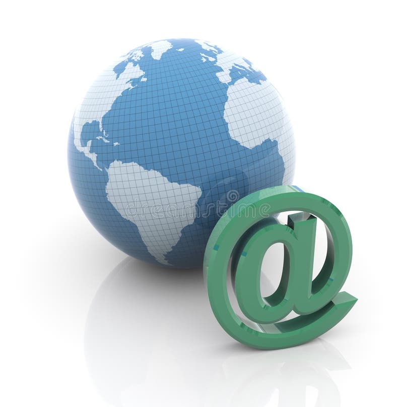 Email concept with globe stock illustration. Illustration of mail - 2422969
