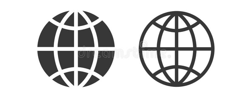 Globe Emblem Set. Icon Isolated on White Background Stock Illustration ...