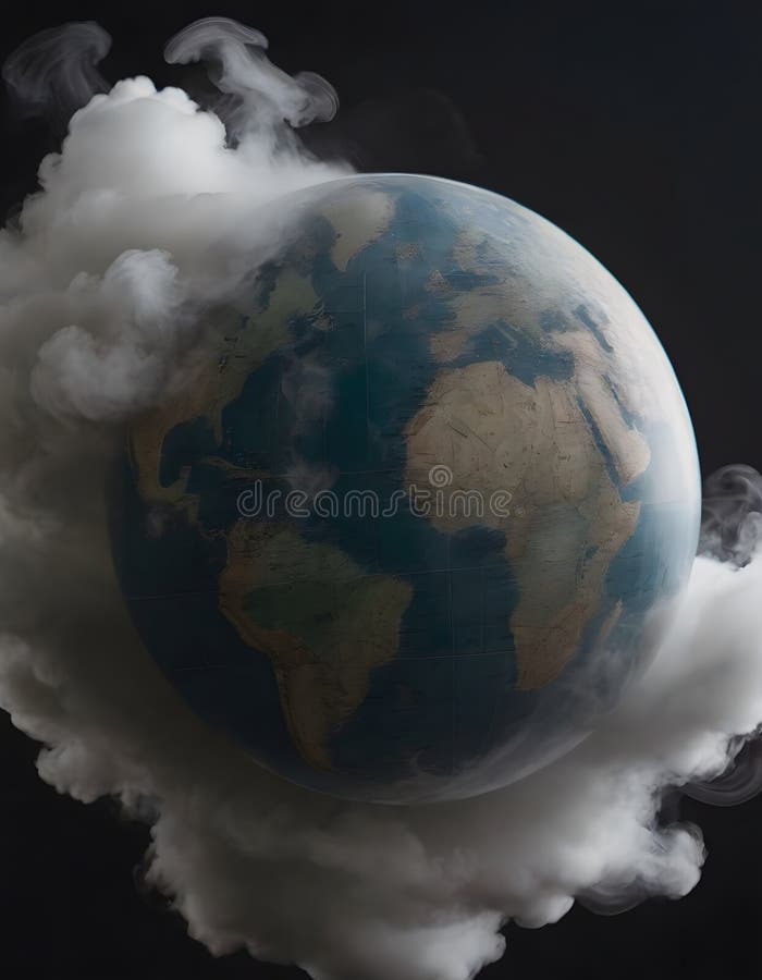 Globe Emerging from a Cloud of Smoke To Illustrate, for Example ...