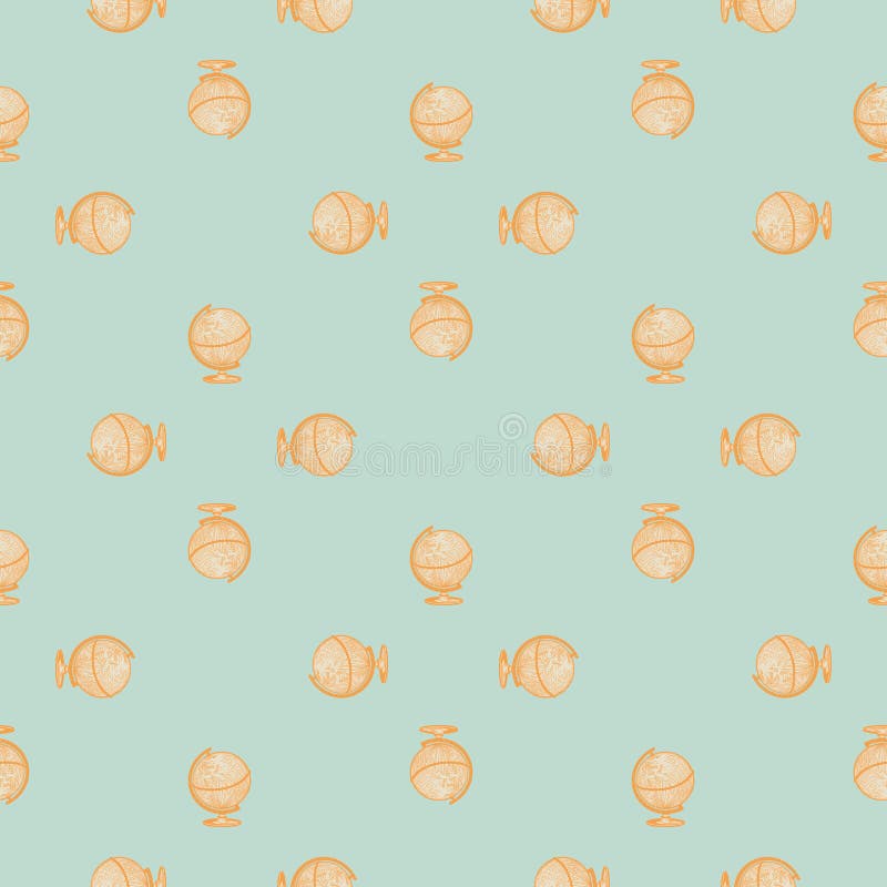 The Globe Engraved Seamless Pattern. Vintage Background Old Atlas Earth ...