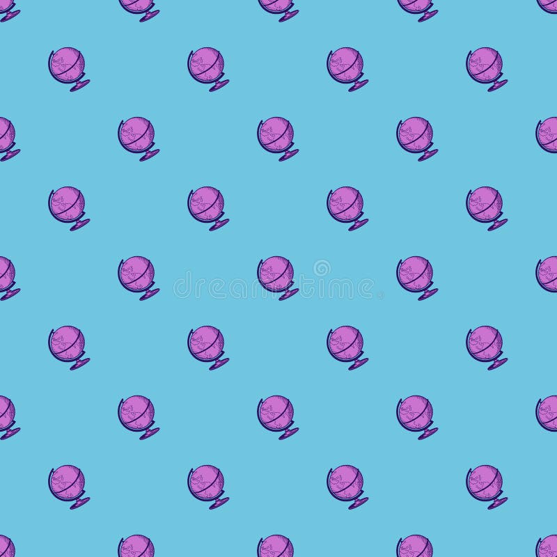 The Globe Engraved Seamless Pattern. Vintage World Map in Hand Drawn ...