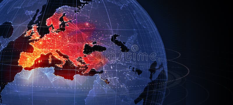 Globe with Europe Map Highlighted Stock Illustration - Illustration of ...
