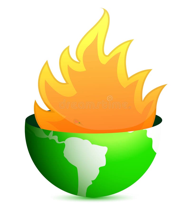 Globe with flames vector stock vector. Illustration of sparse - 5370615