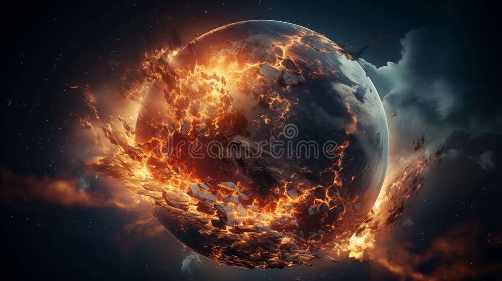 The Globe is on Fire, Global Catastrophe, Explosion of the Earth, End ...